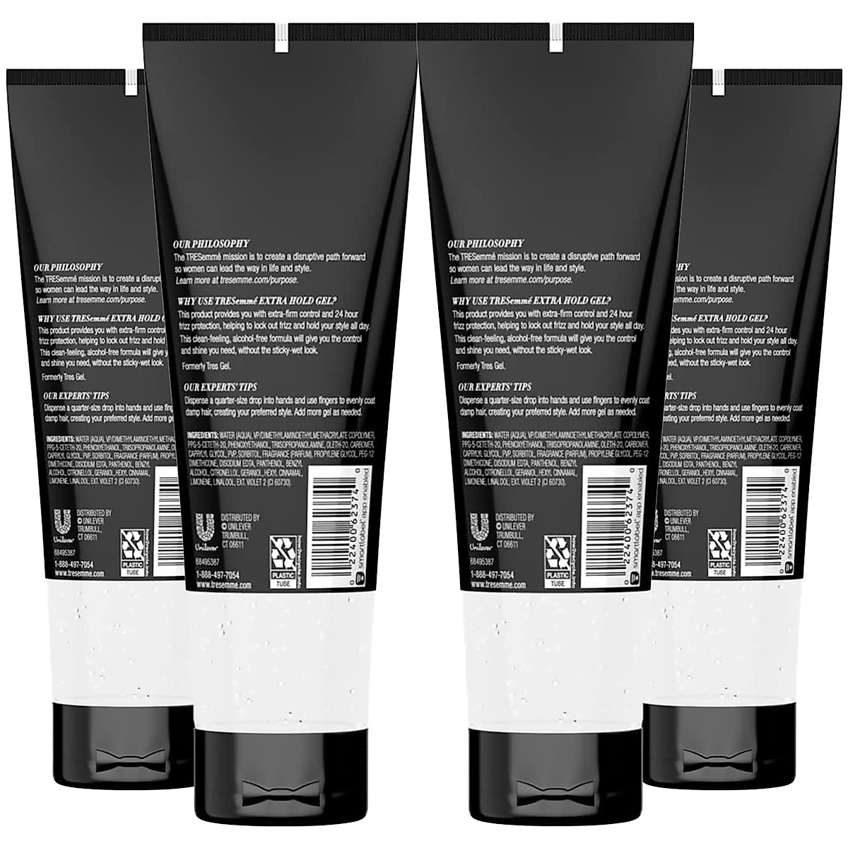 TRESemme Hair Gel with Vitamin B, Extra Hold Hair Gel, Protect Hair from Damaging Hair Dryer, Styling Tools & Appliances, Volumizing Hair Products with Frizz Control, 4 Tubes - 9 Oz. Ea.