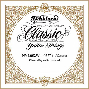 D'Addario NYL052W Silver-plated Copper Classical Single String, 052