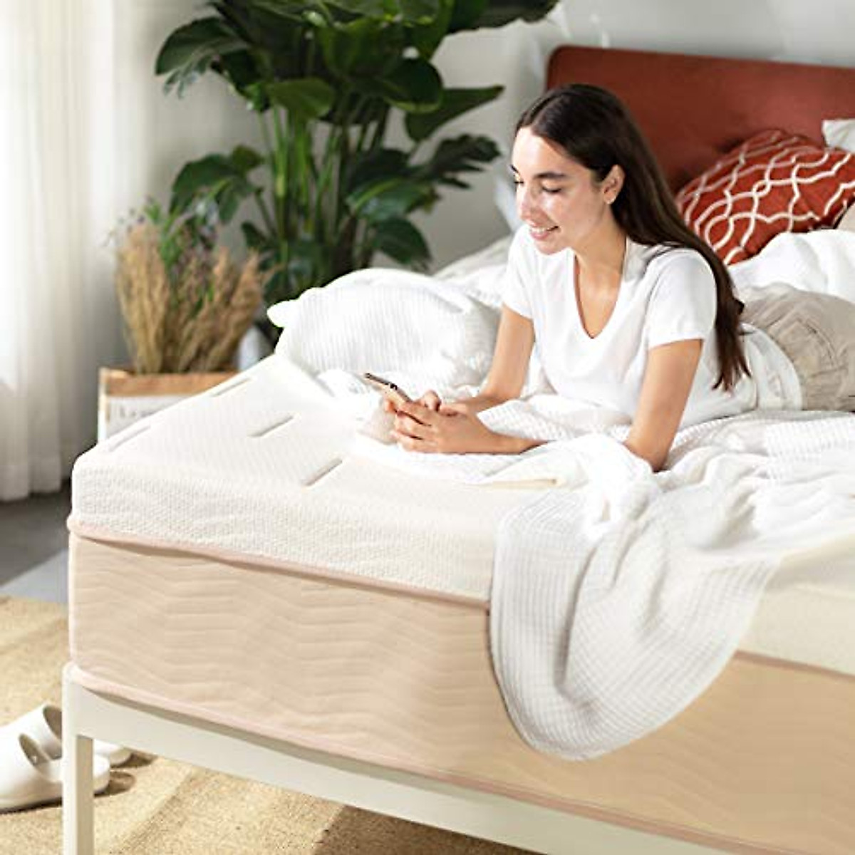 Mellow 14 Inch HAVN Memory Foam Mattress, Made in USA, CertiPUR-US Certified Non-Toxic Foams, Oeko-TEX Certified Eco Cover, Bamboo Charcoal Odor and Moisture Control, Quilted Comfort Top, Queen