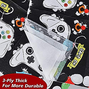 WERNNSAI Watercolor Video Game Party Plates and Napkins - Gaming Birthday Party Supplies for Boys Game Lovers Disposable Dinner Dessert Cake Paper Plates Lunch Napkins Serves 16 Guests 48 PCS