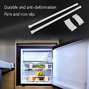 2 Sets RV Refrigerator Bars,Double RV Refrigerator Bars Tension Rods,Adjustable Automotive Products,Spring Tension Rod Extends Between 15.8"-27.6",Car Accessories for Camper Must Haves