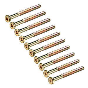 uxcell M8x80mm Furniture Screw Hex Socket Machine Screws Zinc Plated Fasteners Bolts Half Thread Carbon Steel 10Pcs