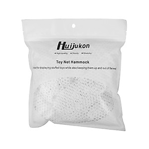 Huijukon Stuffed Animal Storage Hammock - Extra Large Toy Hammock for Stuffed Animals - Teddy Net Hammock Toy Net Organizer Holder for Stuffies Plushies - Kids Room Decor Nursery Storage (White)