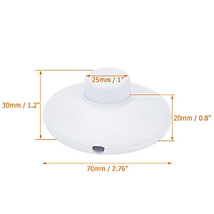 Coshar Pack of 4 Floor Foot Switch, Foot Pedal Lamp Switch Inline, Step-on-Button Control Switch for Light Lamp On-Off Control - White