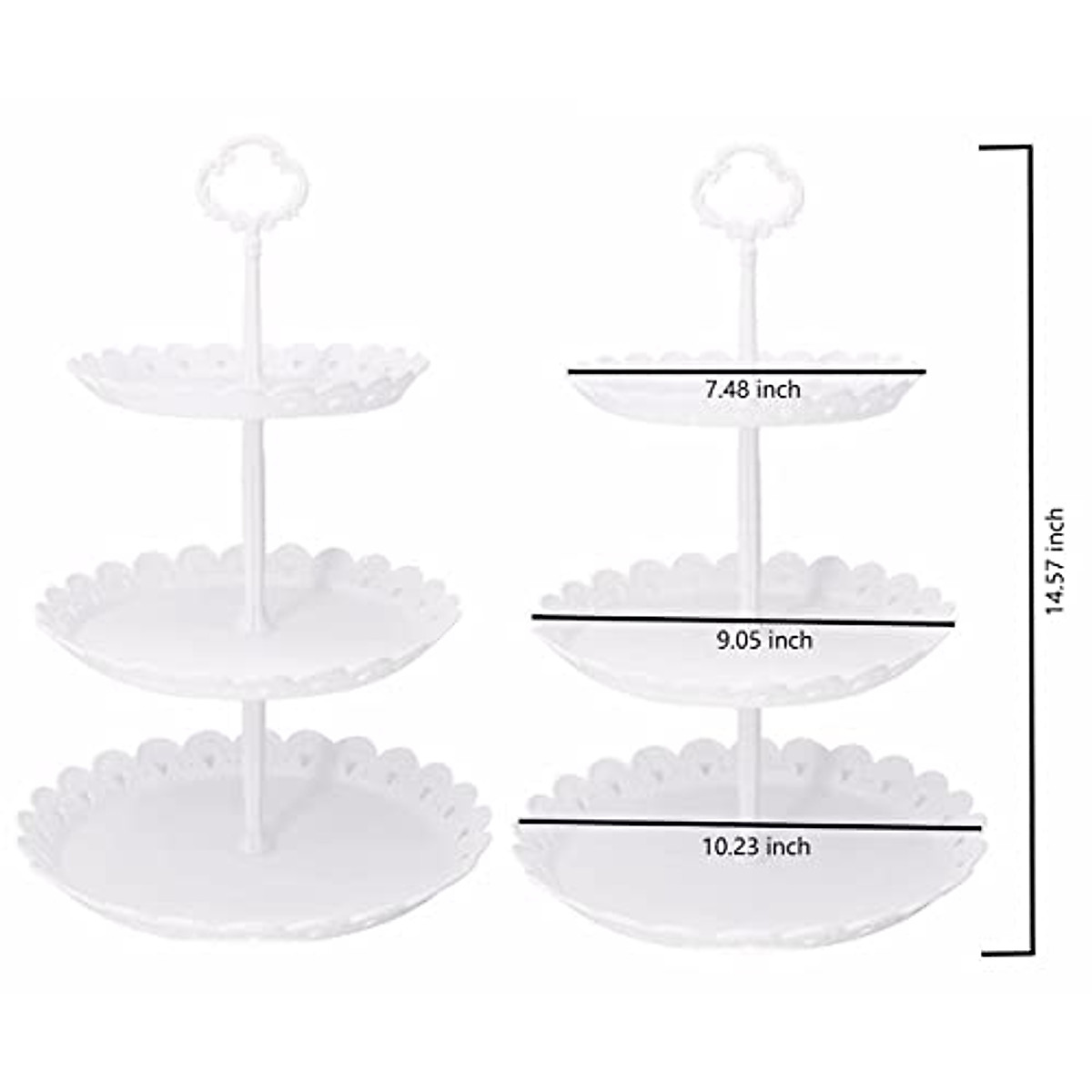 Cupcake Stand/Holder Plastic Dessert Stand White Cake Stand 3 Tiered Serving Stand Display Stand Reusable Pastry Platter for Wedding Birthday Baby Shower Tea Party Decorations