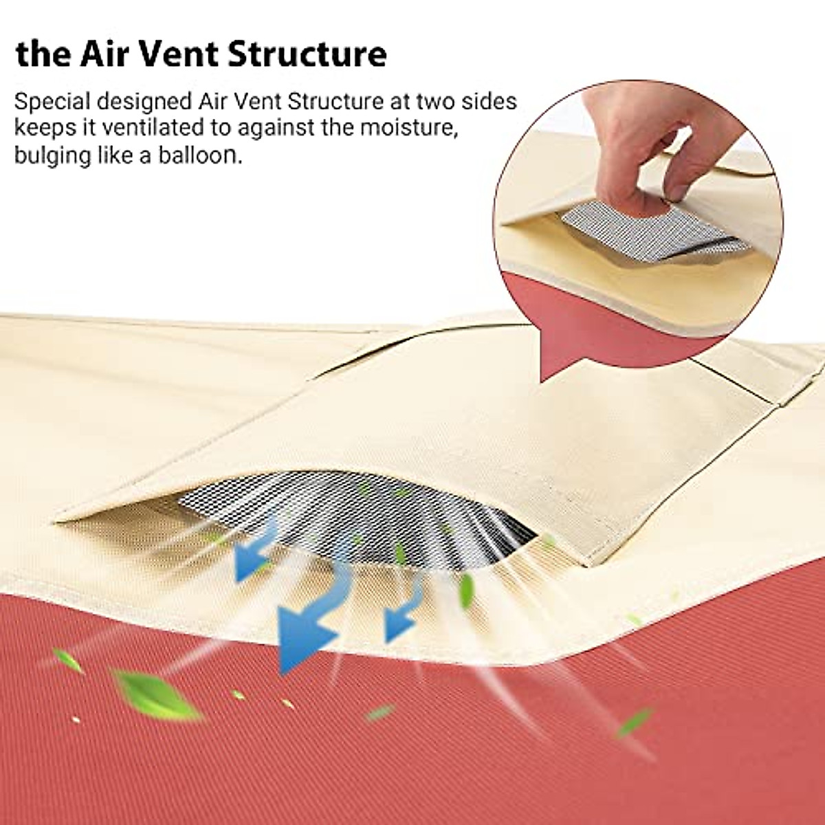 U-COMSO Patio Furniture Set Cover Waterproof, 600D Heavy Duty Lawn Patio Furniture Covers, Outdoor Sectional Sofa Cover Patio Table Chair Set Cover, 111" W x 74" D x 28" H, Beige & Orange