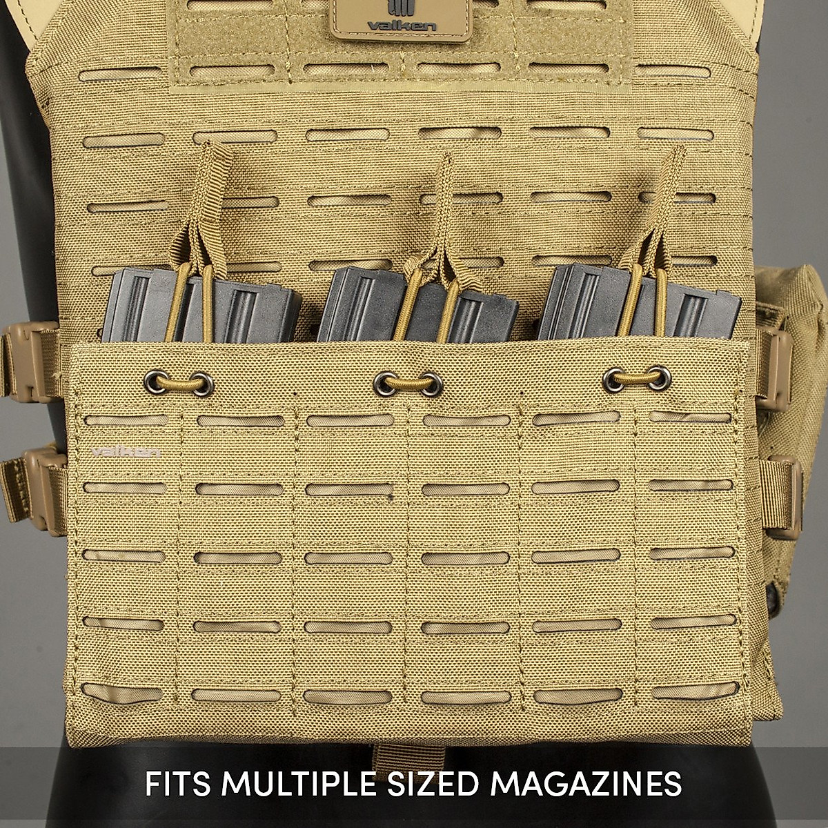 Valken Multi Rifle Mag LC Triple Pouch, Olive, Small