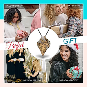 BESHEEK Handmade Murano Inspired Blown Abstract Glass Lampwork Art Pendant Necklace for Women Handcrafted Artisan Hypoallergenic Italian Style Jewelry (Goldtone Leaf Glass)