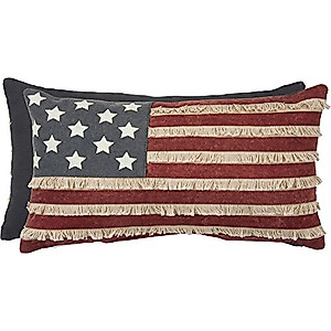 Primitives by Kathy 30505 Patriotic Throw Pillow, 19 x 10-Inch, American Flag