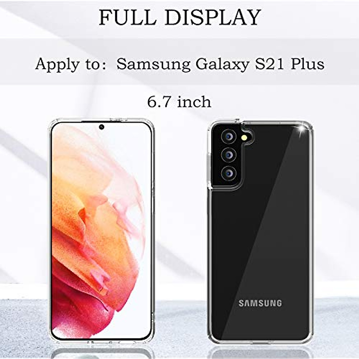 Restoo Samsung Galaxy S21 + Plus Case,Slim Clear Case with 4 [Shock Absorption] Corners Hard PC Back Soft TPU Bumper for Samsung Galaxy S21 + Plus 5G 2021-Clear