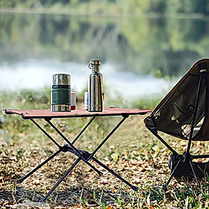 Apurioni Lightweight Folding Camping Table, Washable Fabric Compact Portable Table with Storage Bag for Outdoor, Hiking, Backpacking, Picnic, Travel, Fishing, Partio-Beige