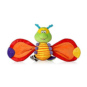 Nuby Teether Tugz Plush Silicone Teething Toy - Baby Teething Toy - 3+ Months - Bee