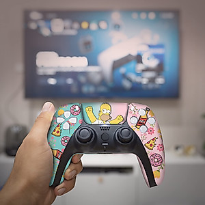 BABY CUDDLE BOX Simpsson Custom PS-5 Controller Wireless compatible with Play-Station 5 Console by BCB Controllers | Proudly Customized in USA with Permanent HYDRO-DIP Printing (NOT JUST A SKIN)