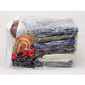 5-Pack Clear Vinyl Zippered Storage Bags 15 x 18 x 12 Inch