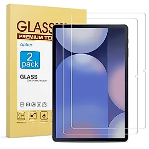 [2-Pack] apiker Screen Protector for Samsung Galaxy Tab S10 Plus/S9 Plus/S9 FE Plus/S7 FE 5G/S8 Plus 12.4 inch, 9H Tempered Glass for Galaxy Tab S10+/S9+/S9 FE+/S7 FE