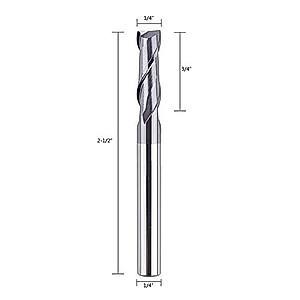 SpeTool 5PCS 2 Flutes Square Nose End Mill Set Power Milling Machine Carbide Upcut CNC Router Bits Tiain Coated, 1/4 inch Shank, 2 1/2 inches Long Overall…