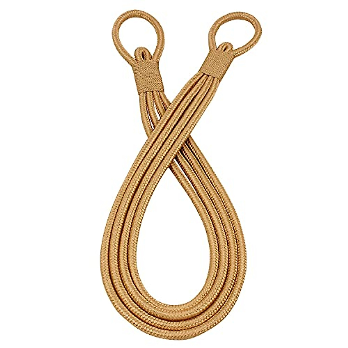 MALANOV Curtain 4 Strand Ropes Tiebacks Tie-Backs, Curtain Handmade Holdbacks, Polyester 4 Strand Cord Rope Tieback - Gold 2 Pack