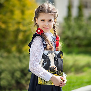 PYBUG Highland Cow Trading Card Binder with Nylon Strap 4-Pocket Waterproof PU Leather Card Collection Binder for 400 Cards Sturdy Card Holder Folders for Game Cards,Sports Cards