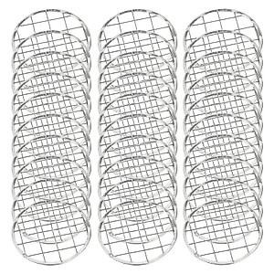 GORGECRAFT 30Pcs Flower Frog Lids Mason Jars Holder Lid Inserts Floral Arrangement Organizer Metal Flower Glass Bottle Covers Grid Lids Insert with Square Grids for Regular Mouth Mason Canning Jars