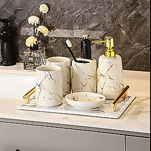 CZDYUF Bathroom Five-Piece Wash Set Bathroom Supplies Bathroom Mouthwash Cup Toothbrush Cup Set