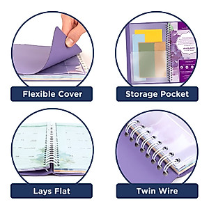 AT-A-GLANCE 2024 Weekly & Monthly Appointment Book Planner, 5-1/2" x 8-1/2", Small, Beautiful Day, Lavender (938P-200-24)