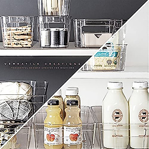 BINO | Stackable Storage Bins, X-Large - 4 Pack | The Stacker Collection | Clear Plastic Storage Bins | Organization and Storage Containers for Pantry & Fridge | Multi-Use Organizer Bins | BPA-Free