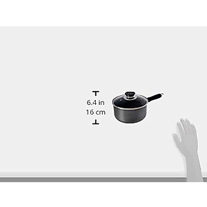 Non-Stick Aluminum Cooking Sauce Pot w/Glass Lid - 18 Cm 2.5 QT