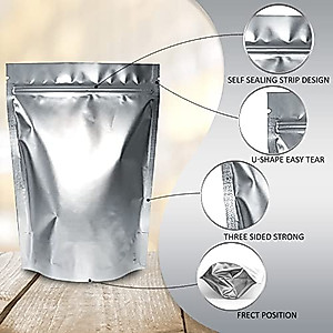 NEWAYLIFE 100 Quart Mylar Bags and 1/2 Pint Mylar Bags for Food Storage, Stand-Up Zipper pouches for Long Term Food Storage, Resealable and Heat Sealable. Mylar bags 4x6