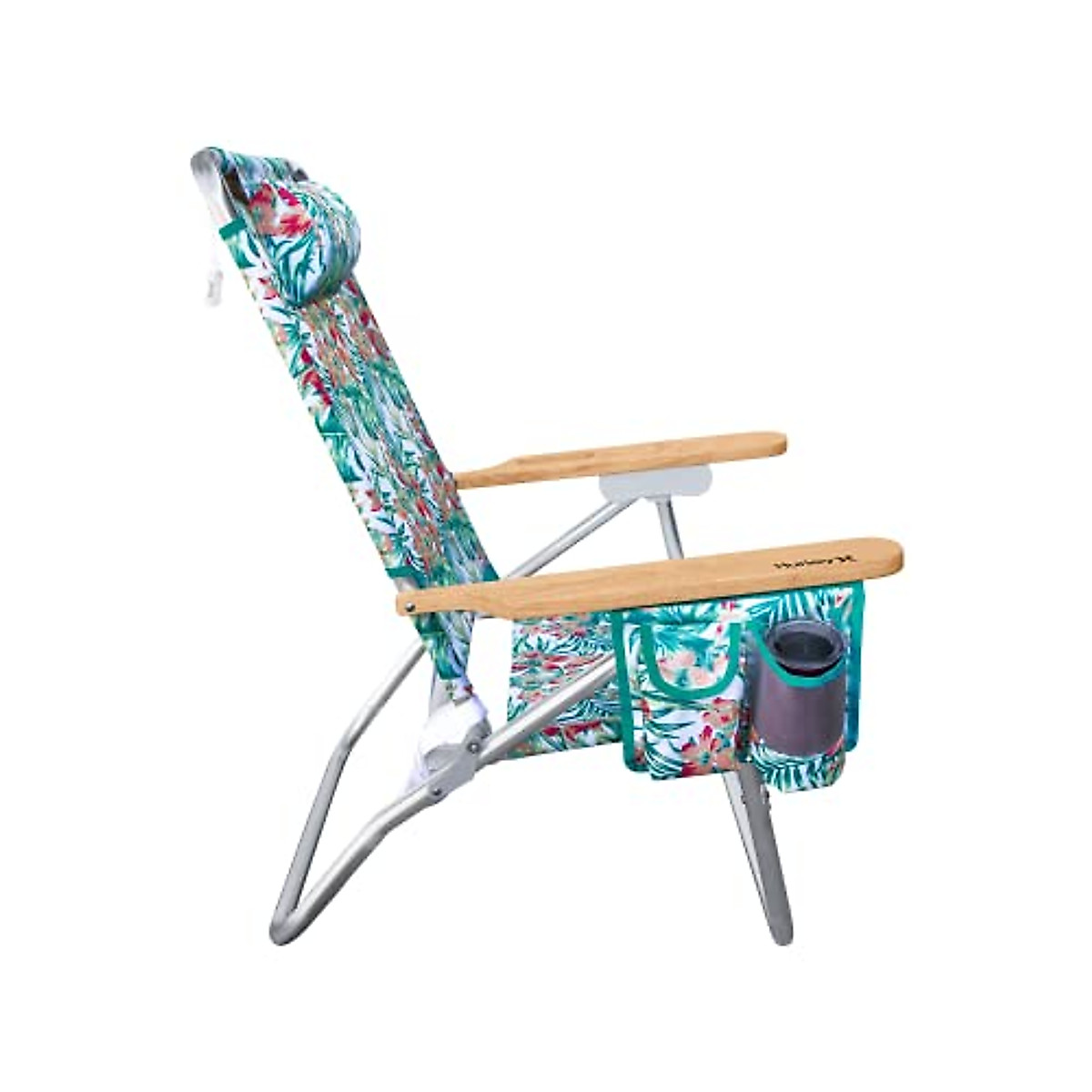 Hurley Mid-Height Wood Arm Beach Chair, One Size, Hawaiian Gardens White