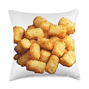 Grated Potato Food Tater Tots Photograph Throw Pillow, 18x18, Multicolor