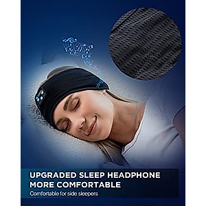 Perytong Sleep Headphones Bluetooth Headband Wireless Sports Headphones Headband, Long Playtime Lightweight Headphones Hi-Fi Stereo Ergonomic ASMR Sleep Headphone Cool Gadget Gift for Men Women Black