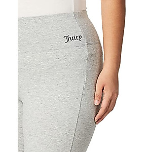 Juicy Couture Women's Essential High Waisted Cotton Yoga Pant, Light Grey Heather, X-Large