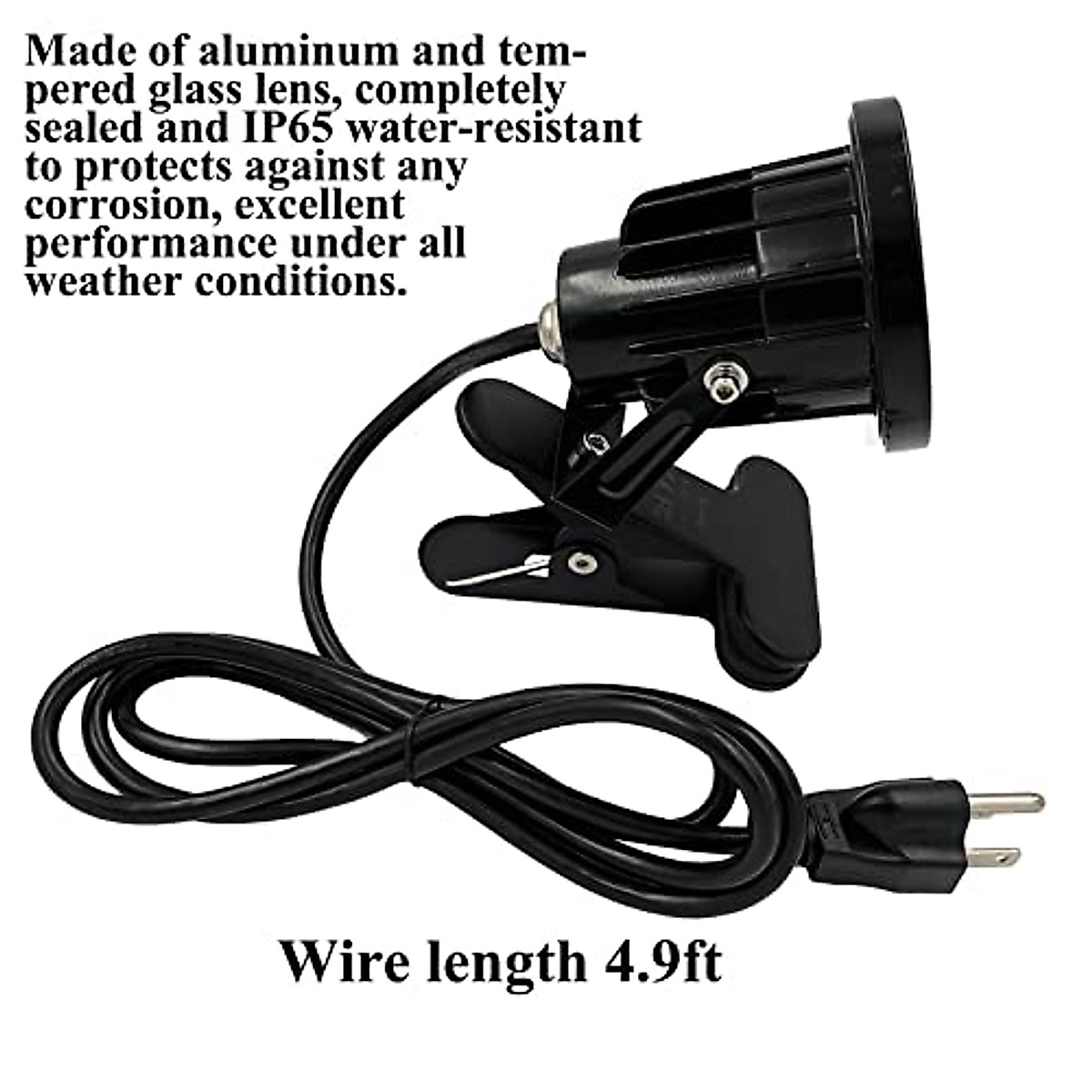 Taysing LED Spot Lights Outdoor Waterproof Clamp Lights Landscape Lights Spotlight with Clip for Accent Lighting Plants Yard Garden Decorative Lamp Shop Billboard (Soft White 3000K)