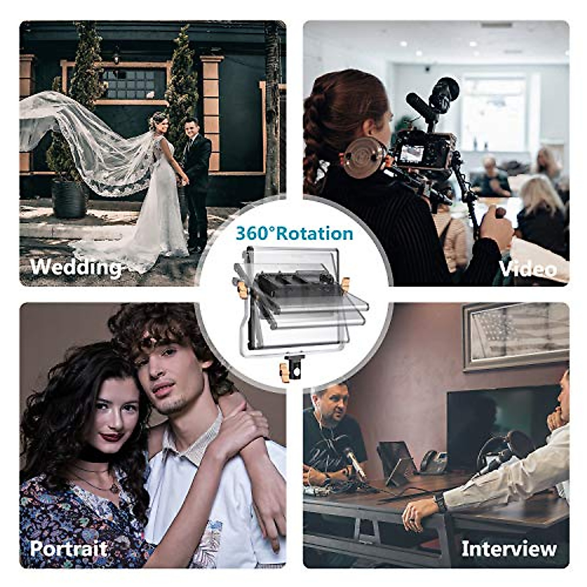 Neewer 2 Packs Advanced 2.4G 480 LED Video Light Photography Lighting Kit with Bag, Dimmable Bi-Color LED Panel with 2.4G Wireless Remote, LCD Screen and Light Stand for Portrait Product Photography