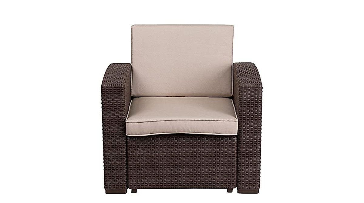 Flash Furniture Faux Rattan Patio Chair | All-Weather Comfort