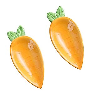 OSALADI 2pcs Ceramic Candy Dish Carrot Shape Bowl Easter Dishes Appetizer Plates Cereal Bowl Salad Bowl Yogurt Bowl Soup Dessert Serving Bowl for Kids Children 15.5X7X3cm KS1541OG2602SGT41LBH6QR 0