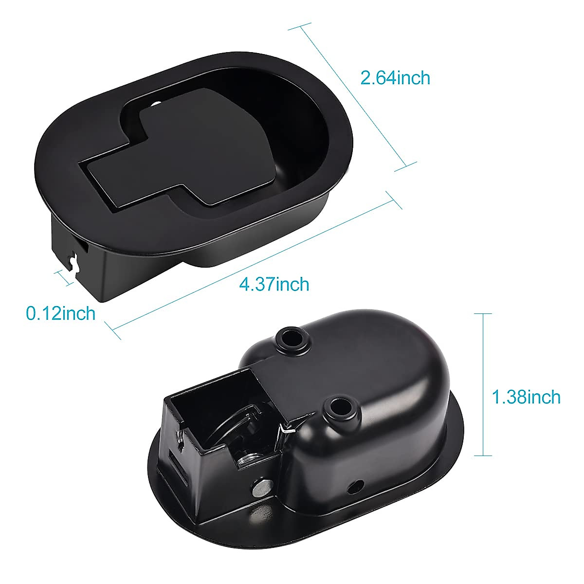 Sopito Recliner Handle Universal All-Metal Couch Recliner Release Pull Handle Replacement Parts with Retaining Clips, Fits Lazyboy, Ashley, and Most Recliner Brands