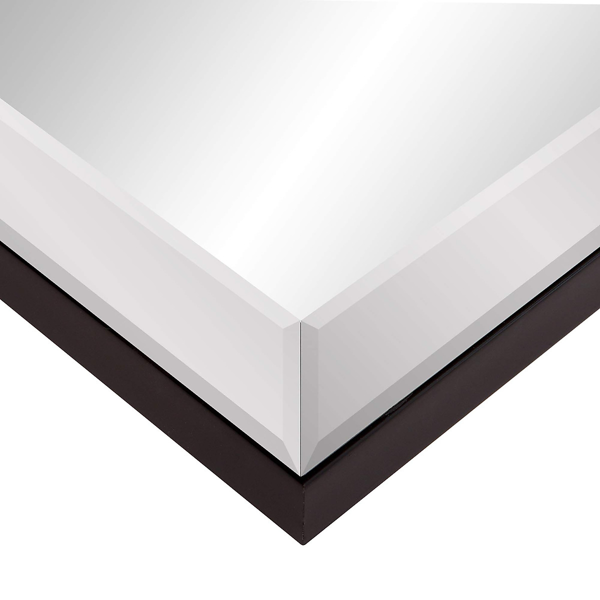 Everly Hart Collection 16x24 Beveled Wall Accent Mirror With Angled Beveled Mirror Frame Silver