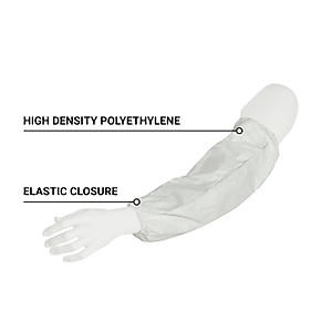 DuPont - TY500SWH00020000 Tyvek 400 TY500S 18-Inch Disposable Protective Sleeve with Elastic at Both Ends, White, Universal Size (Pack of 200)