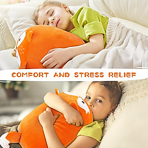 Fox Stuffed Animal-16" Fox Plush Pillow, Orange Fox Plushies, Stuffed Fox Plush Toy Cute Foxy Stuffed Animal Fox Plushie Pillow, Room Decor Chrismas Birthday Gifts for Kids Girls Boys Girlfriend