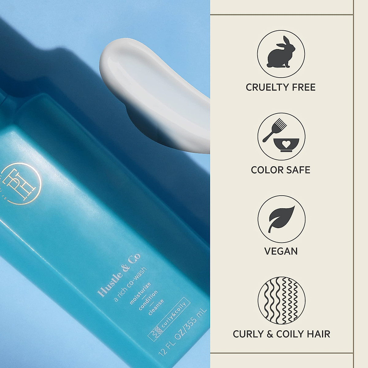 TPH BY TARAJI Hustle & Co Hydrating Co-Wash with Olive Oil, Shea Butter & Sage | Nourishing Hair Rinse, Sulfate Free Shampoo for Curly & Coily Hair | Cruelty-Free, Vegan | For Women & Men, 12 fl oz