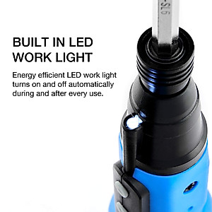 NEIKO 10577A Cordless Power Screwdriver | 1/4” Hex Auto-Lock Safety Chuck | Includes Phillips and Flathead Bit | USB Rechargeable Lithium-Ion Technology | Auto and Manual Mode