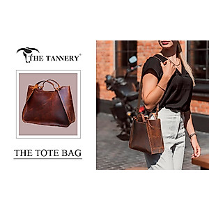 Genuine Full Grain Leather Shoulder Tote Bag for Women Large Handbag Designer Ladies Purse Satchel Travel Bag (Red Brown Tote Bag)