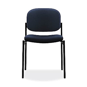 Basyx Vl606va90 Vl606 Series Stacking Armless Guest Chair, Navy Fabric