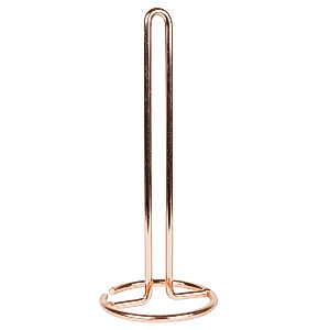 Creative Home Heavy Duty Metal Paper Towel Holder Kitchen Towel Stand for Kitchen Countertop Dining Table, 4.8" Diam. x 11.8" H, Copper Plated