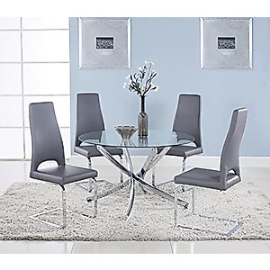 Coaster Home Furnishings Beckham Round Dining Table Chrome and Clear