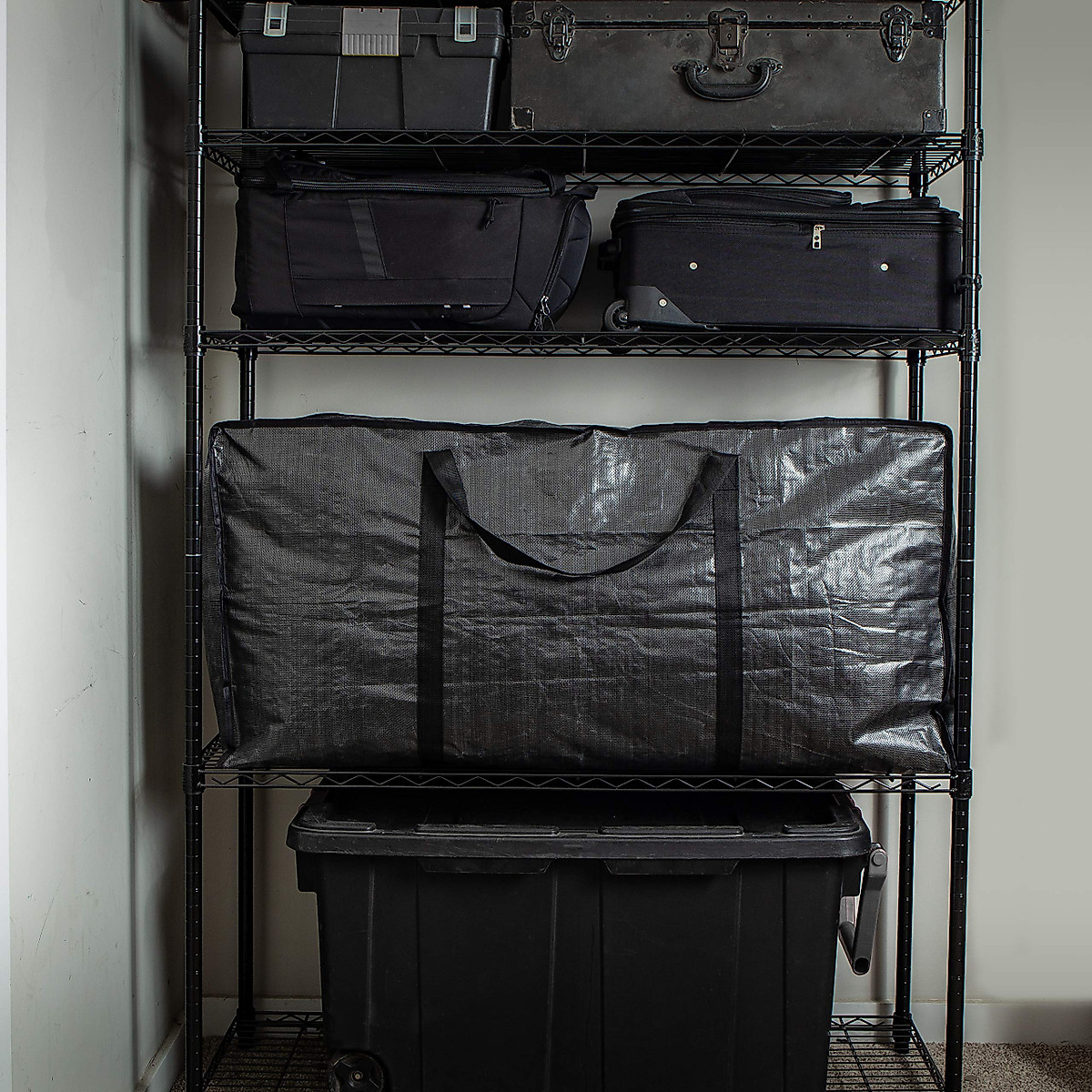 BAG-THAT! 2 Pack XXL Jumbo Extra Large Heavy Duty Stronger Handles Storage Bags Moving Totes Zippered Reusable Wrap Around Storage Totes