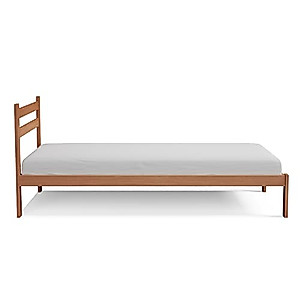 Amazonas Twin Size Bed Frame Solid Pine Wood Honey Pine with Hardwod Slats Support Finish Wooden Kids Bed Single Suitable for Boys Girls Bedroom Wooden Bed Frame
