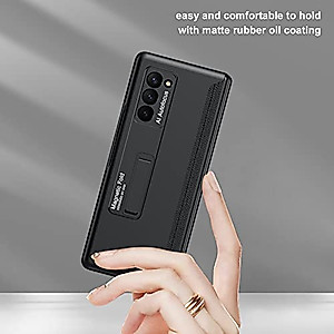 Libeagle Compatible with Samsung Galaxy Z Fold 2 Case [Magnetic Hinge Protection] [Metal Kickstand] [Lightweight & Slim] [More Screen & Camera Protection] Phone Stand Cover 5G 2020 (Black)