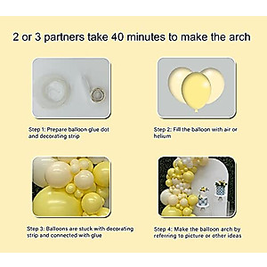 Yellow Balloon Arch Garland Kit-White Balloon 122Pcs for Graduation,Birthday,Easter,Baby Shower,Christmas,Fiesta Party Decoration.